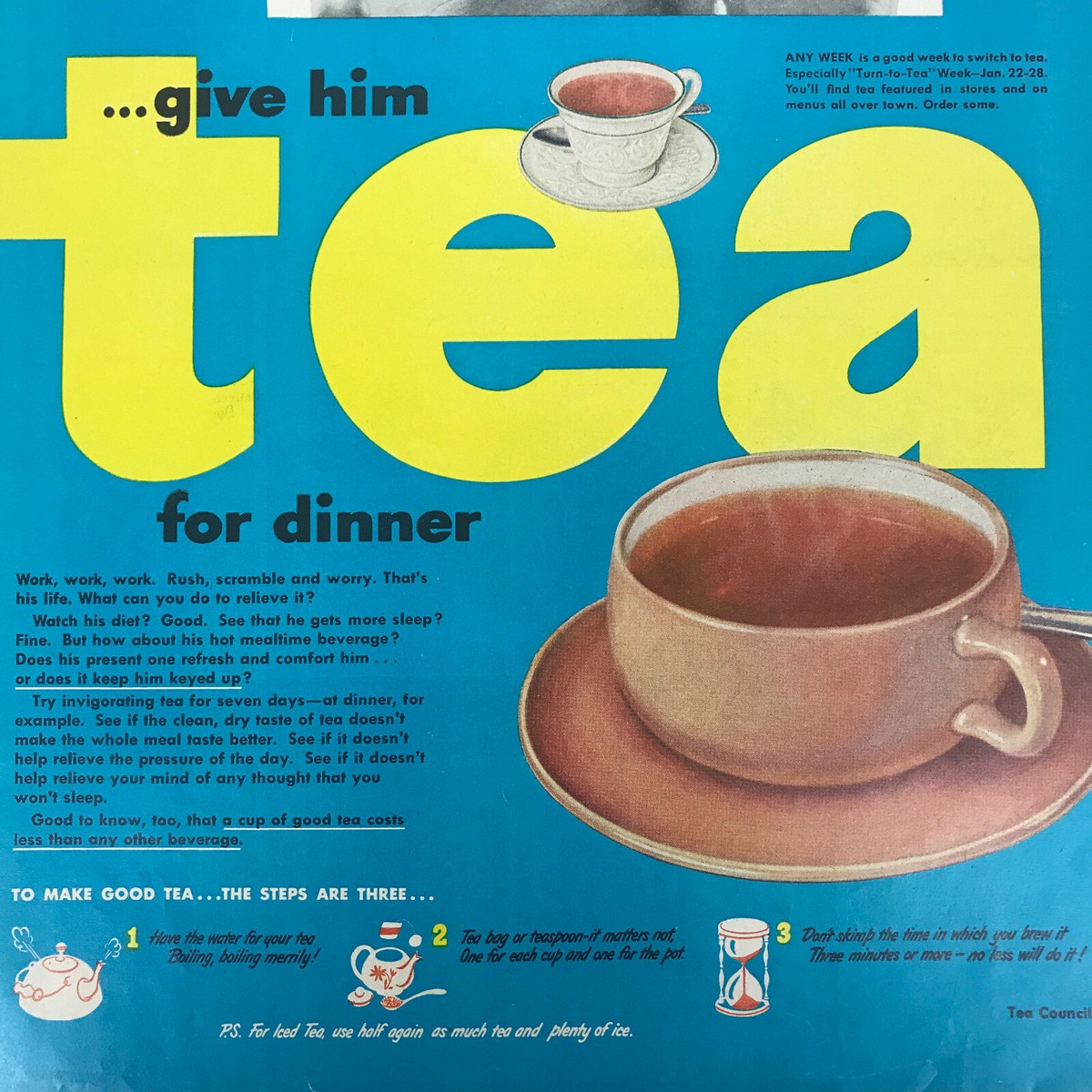 Tea Cup Bag And Advertisement