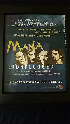 Mana Rare Original MTV Unplugged Promo Poster Ad Framed! | eBay