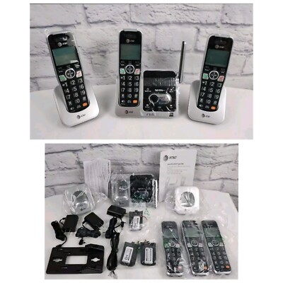 AT&T BL102-3 DECT 6.0 3-Handset Cordless Phone for 3 Handset, Silver ...