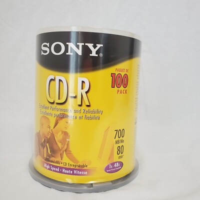 Sony CD-R 80/100 Pack Spindle 700MB 80 Min | eBay