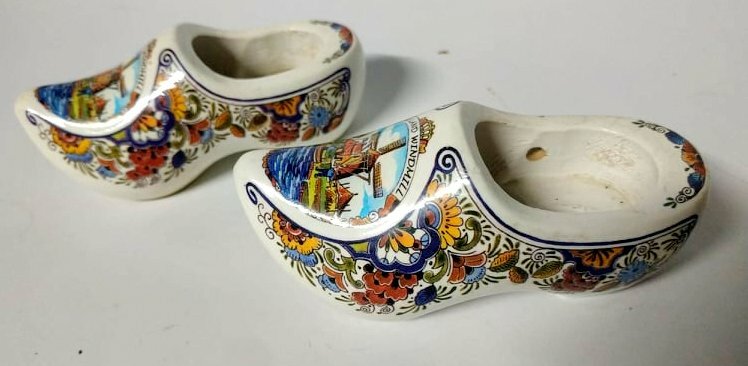 Wood Holland Shoes Clogs Vintage Hand Painted Windmill Clog Souvenir ...