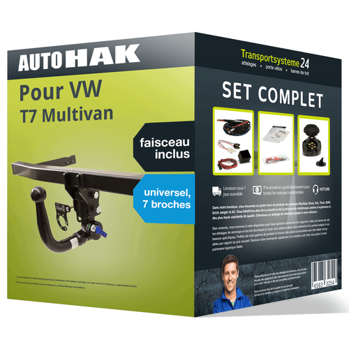 Attelage pour VW T7 Multivan 21- Amovible Auto Hak + Faisceau uni 7 ...