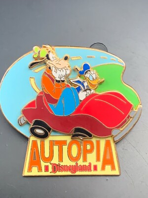 Disney Pin Disneyland Attractions Autopia Goofy & Donald 3D Disney Pin ...