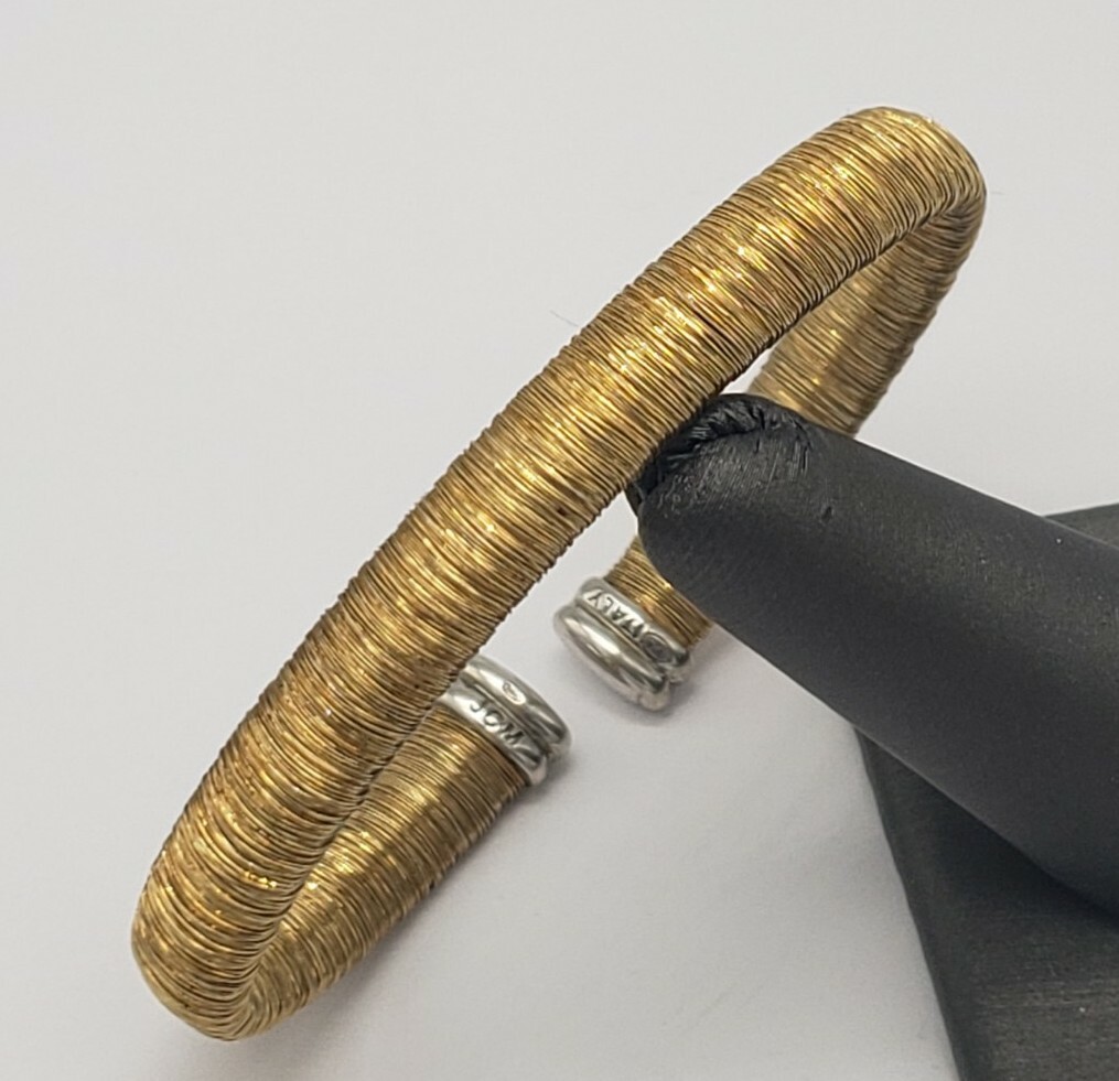 DESIGNER JCM JACMEL MAURITIUS ITALY GOLD OVER STERLING SILVER CUFF ...