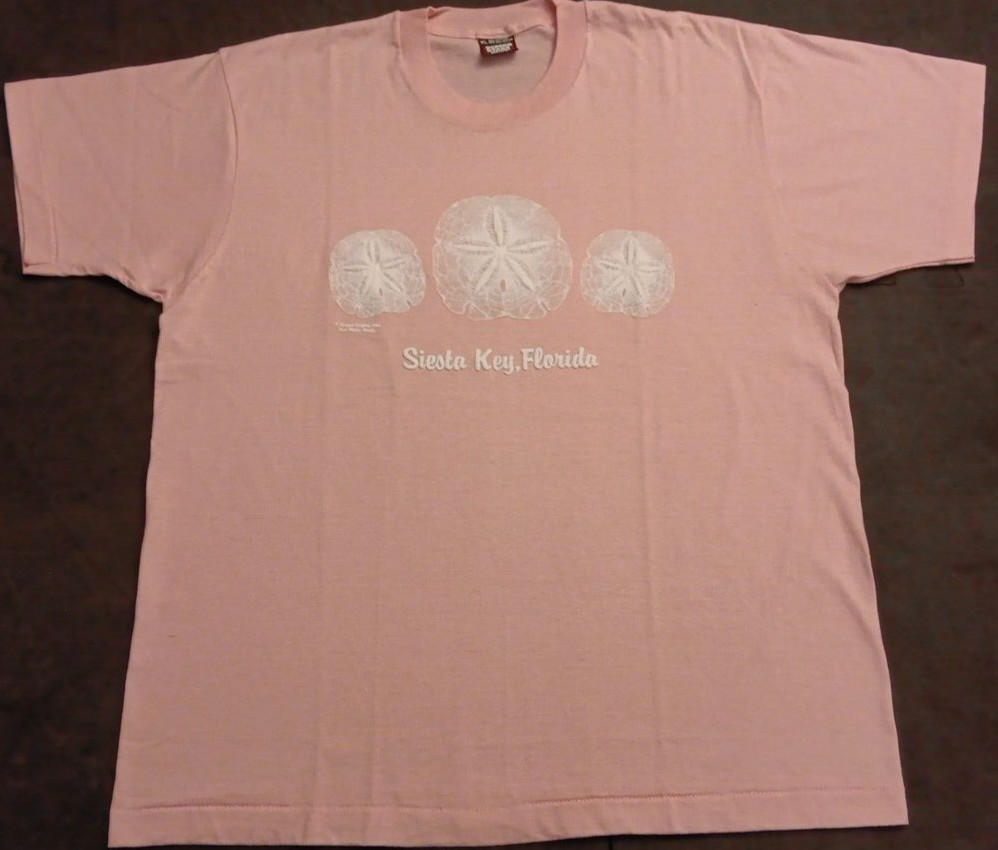 1986 Vtg XL Pink Siesta Key Textured Detailed Sand Do… - Gem
