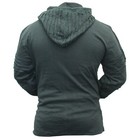 Mens Stonewashed Black Razor Cut Hippie Hooded Long Sleeved Winter ...