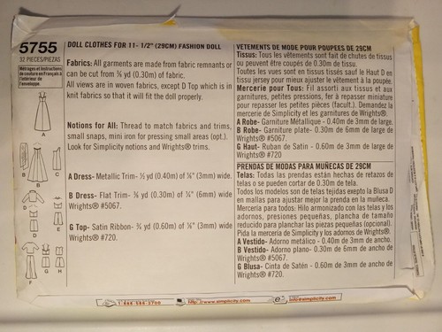 Simplicity 8333 1980s Fashion Doll Barbie Wardrobe Pattern Wedding Gown ...