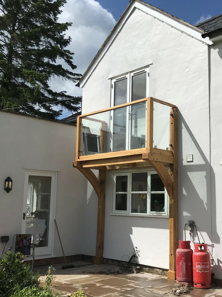Hand Made and Finished, High Quality Solid Green Oak Cantilever Balcony ...
