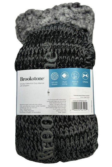 Brookstone Knit Warmer Socks W/Grippers Grey for sale online | eBay