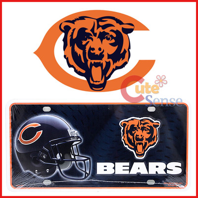 Chicago Bears Metal License Plate NFL Helmet Logo Auto Accessories | eBay