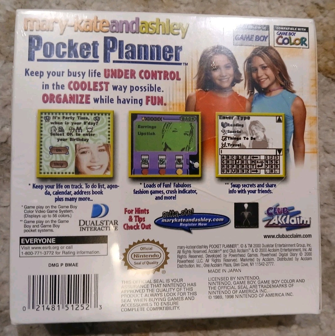 Mary-Kate and Ashley: Pocket Planner (Nintendo Game Boy Color, 2000 ...