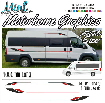 MOTORHOME GRAPHICS STRIPES UNIVERSAL ANY CAMPER VAN CARAVAN STICKERS ...