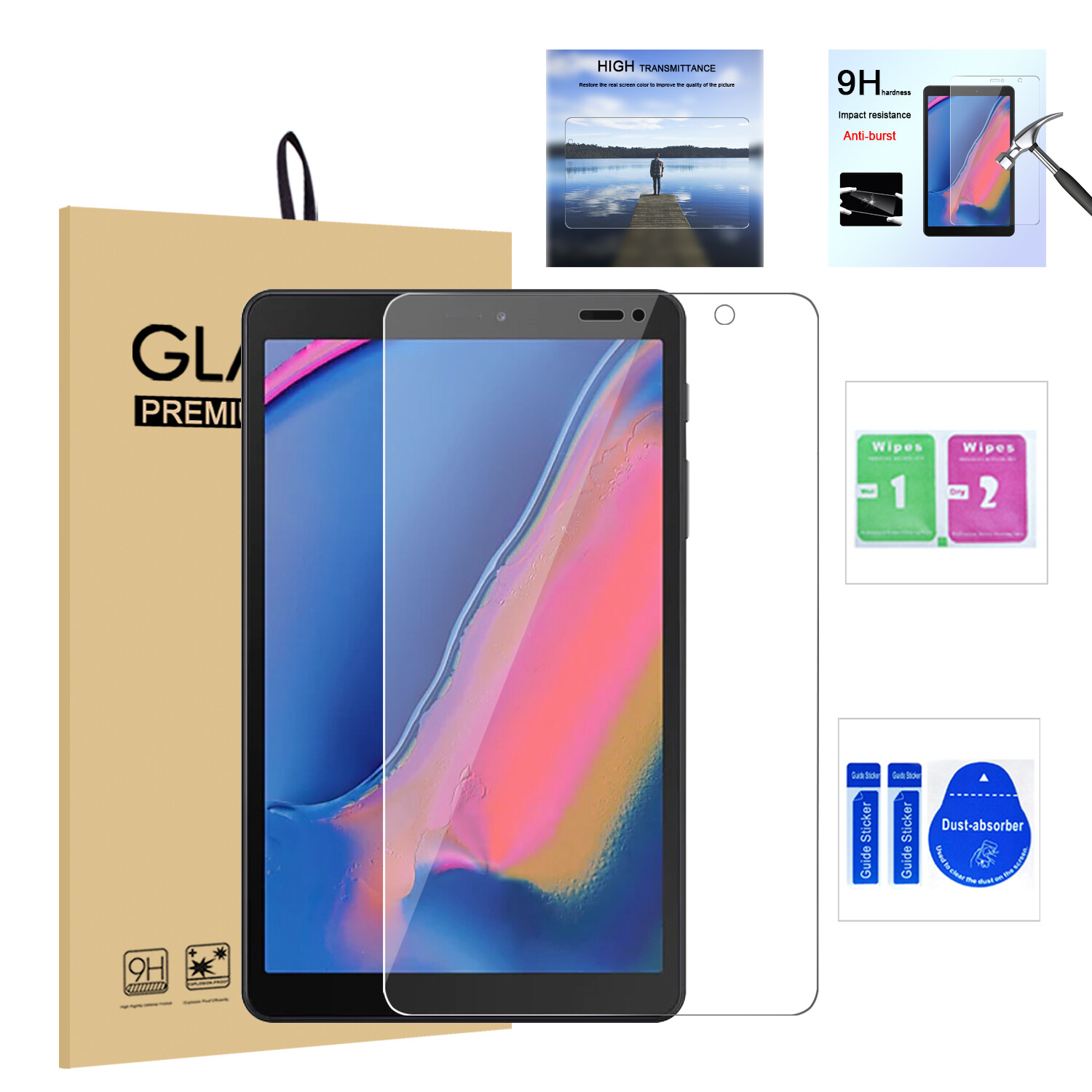 For Samsung Tab A 8.0 SM-P200/SM-P205 Tempered Glass Screen Protector ...