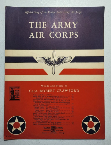 The Official Song of the United States Army Air Corps Music Sheet | eBay