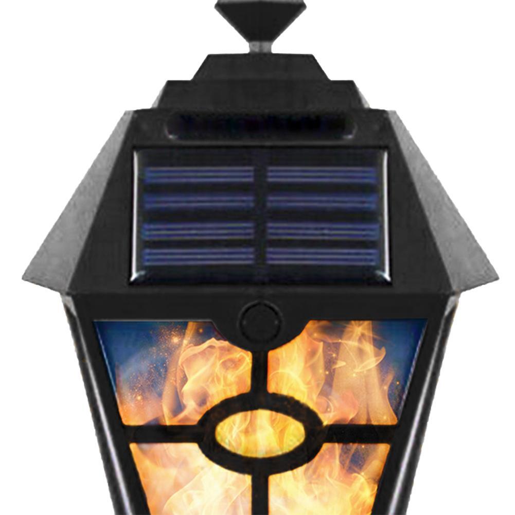 LED Solar Wall Light Retro Flame Torch Lamp Outdoor Waterproof Garden ...