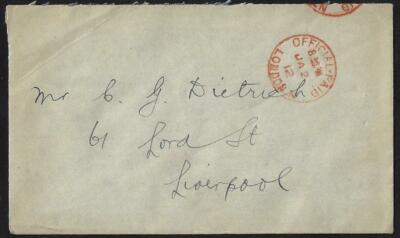 UK GB 1912 OFFICIAL PAID IN RED LONDON TO LIVERPOOL SUPERB CANCEL | eBay