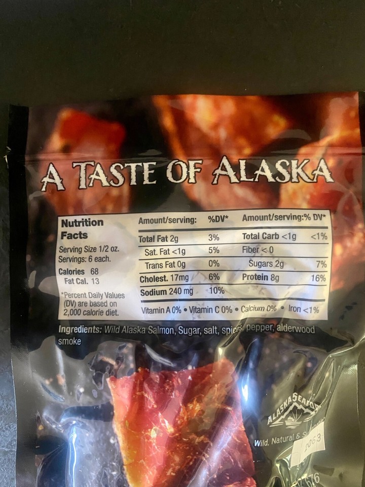 smoked salmon jerky wild Alaska all natural tasty delicious sustainable ...