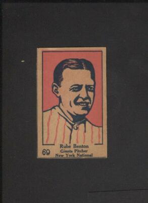 1928 W513 Baseball Strip Card #69 Rube Benton New York Giants NO ...