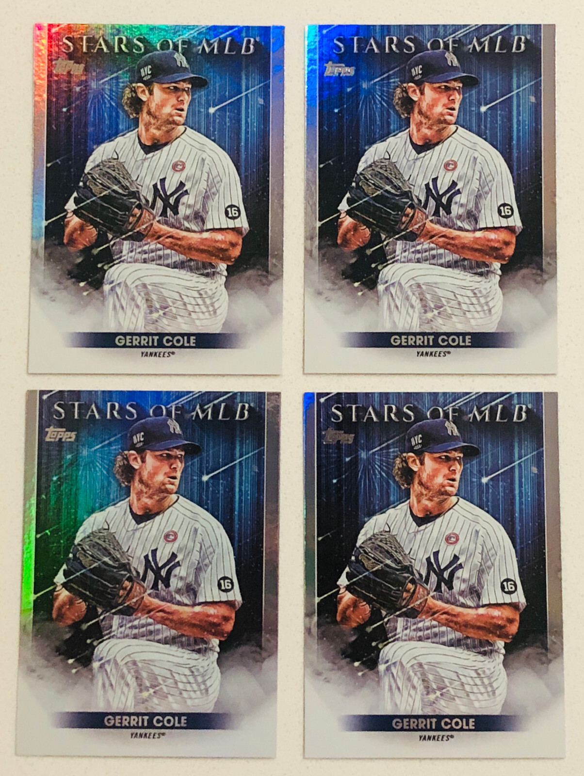 (4) Gerrit Cole 2022 Topps Baseball Stars of MLB NM-MT Card Lot #SMLB ...