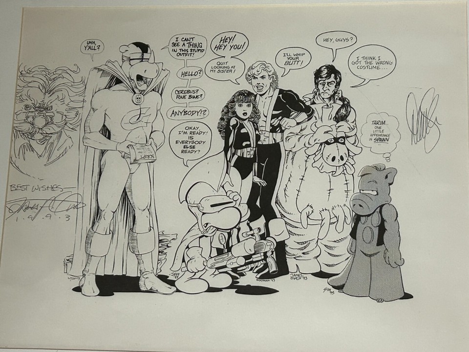 Cerebus Starchild Comic Print SIGNED Dave Sim James Owen w/ Art Sketch ...