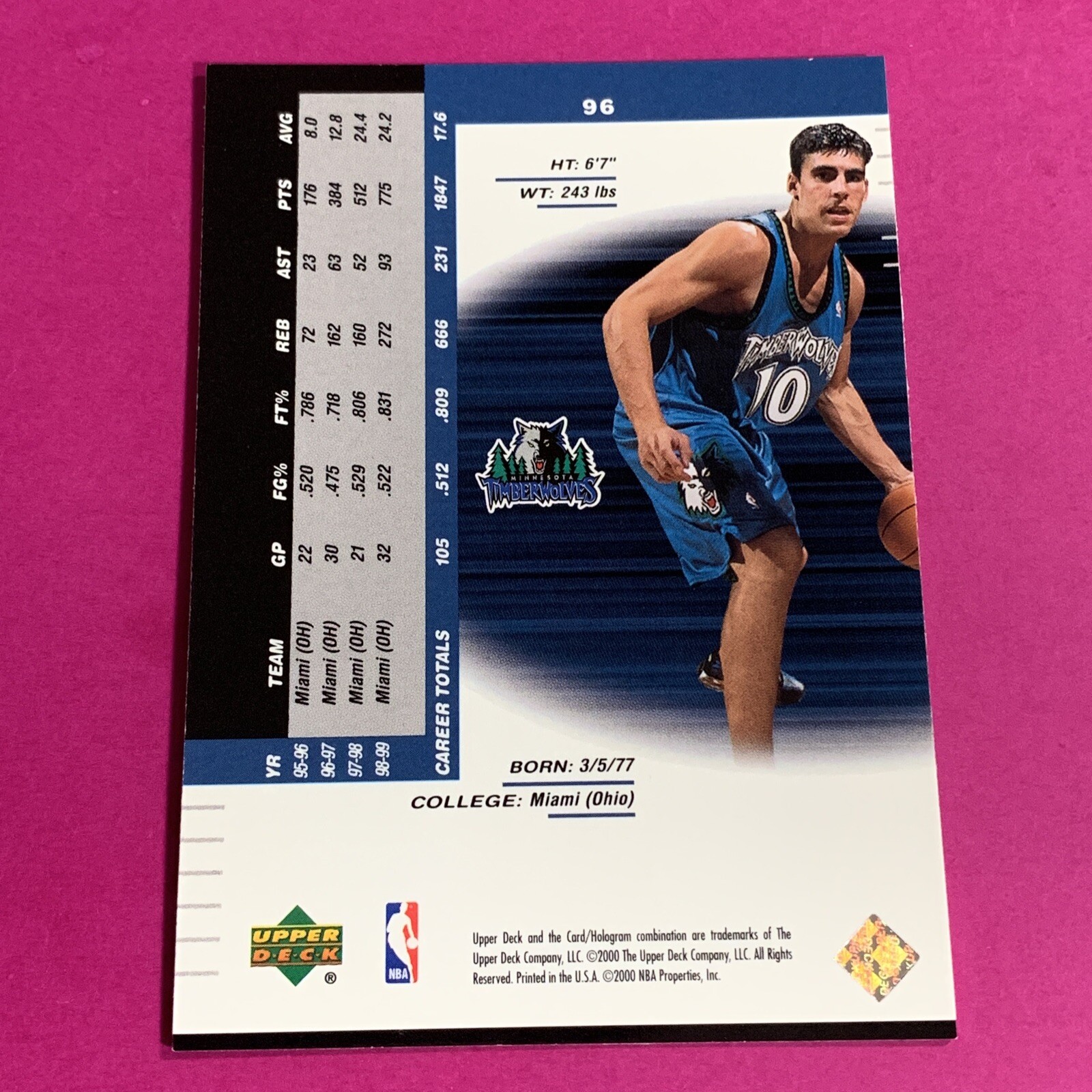 🐶1999-00 Black Diamond Timberwolves Basketball Card #96 Wally ...