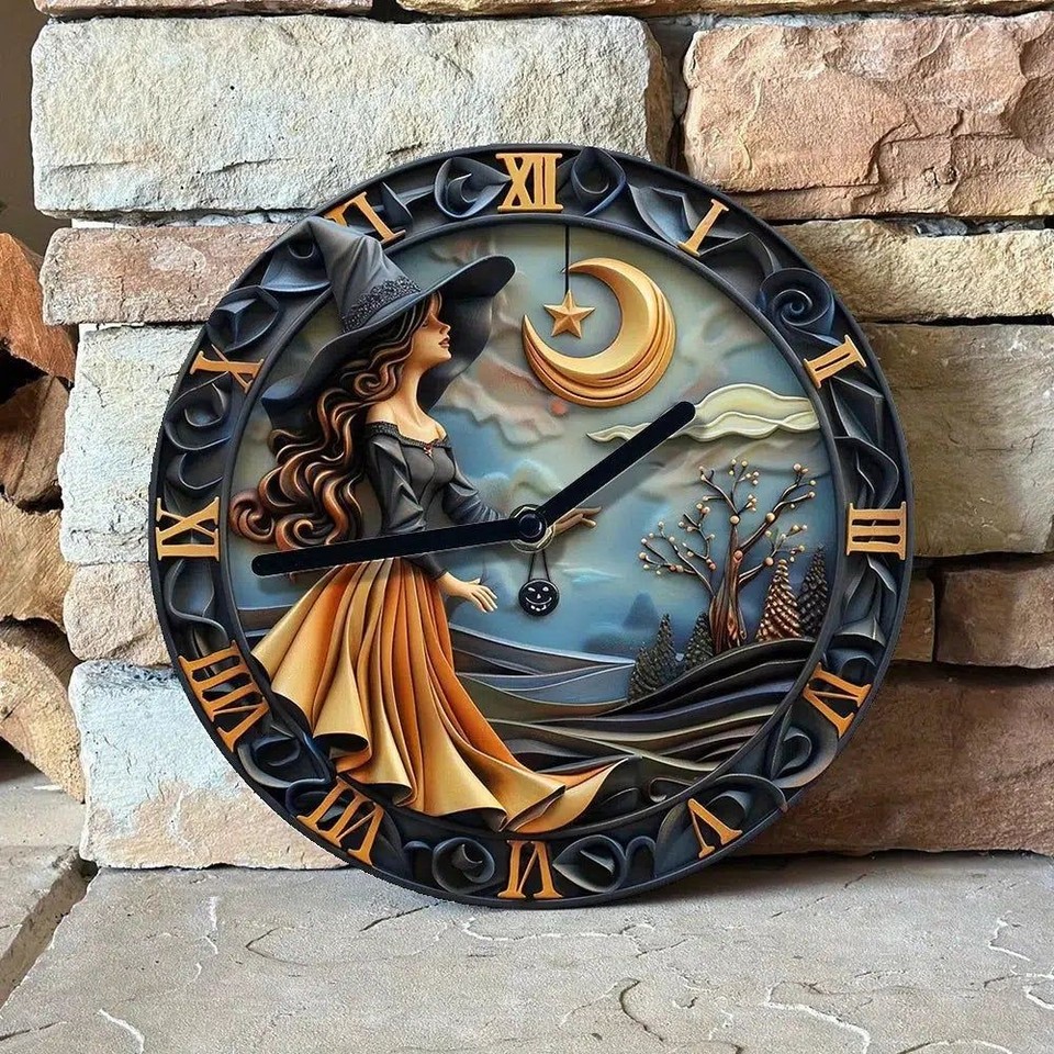 Magic Moon Goddess Wall Clock - Wicca Goddess Clock for Pagan Decor ...