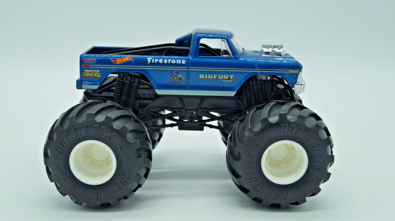 Hot Wheels Bigfoot 4X4X4 Monster Truck Blue 1:24 Scale Firestone | eBay