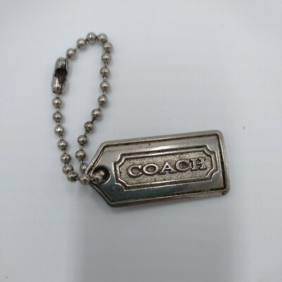 COACH METAL HANGTAG SILVER TONE WITH CHAIN | eBay
