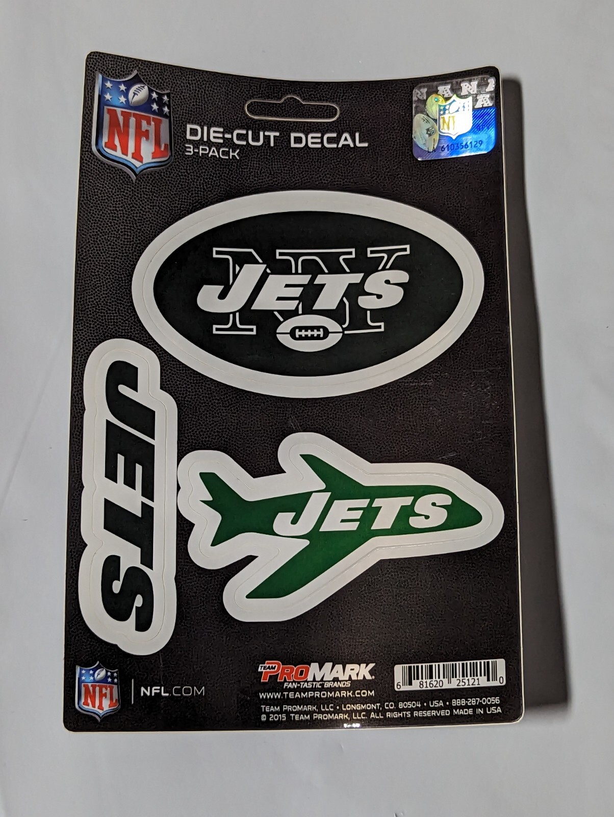 New York Jets 3-Pack Die-cut Decals Stickers Sheet Measures 5" x 7" New ...