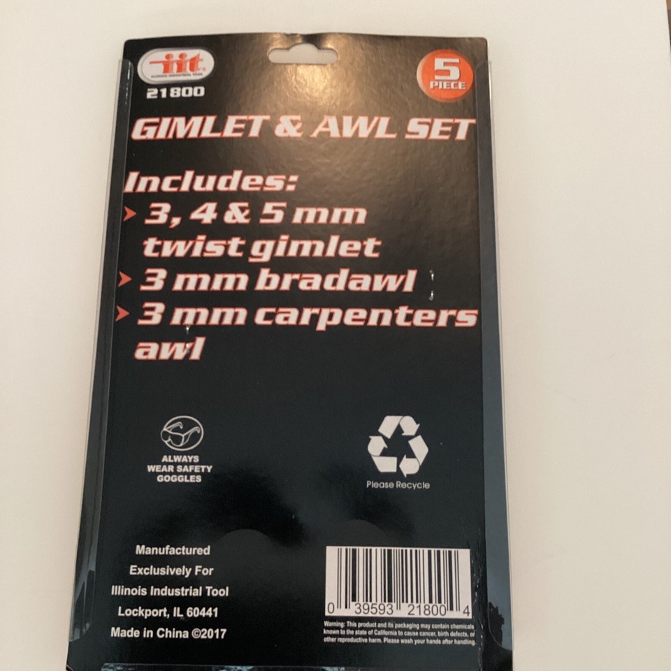 Illinois Industrial Tool iit 21800 5 Piece Gimlet & Awl Set | eBay