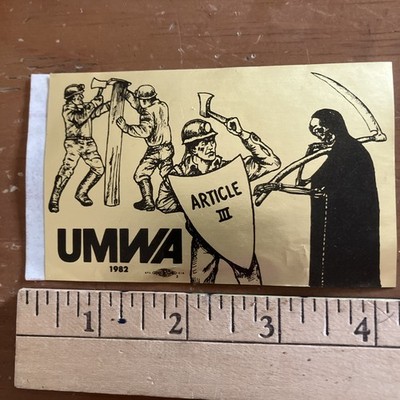 UMWA Union Sticker Mining grim reaper Vintage | eBay