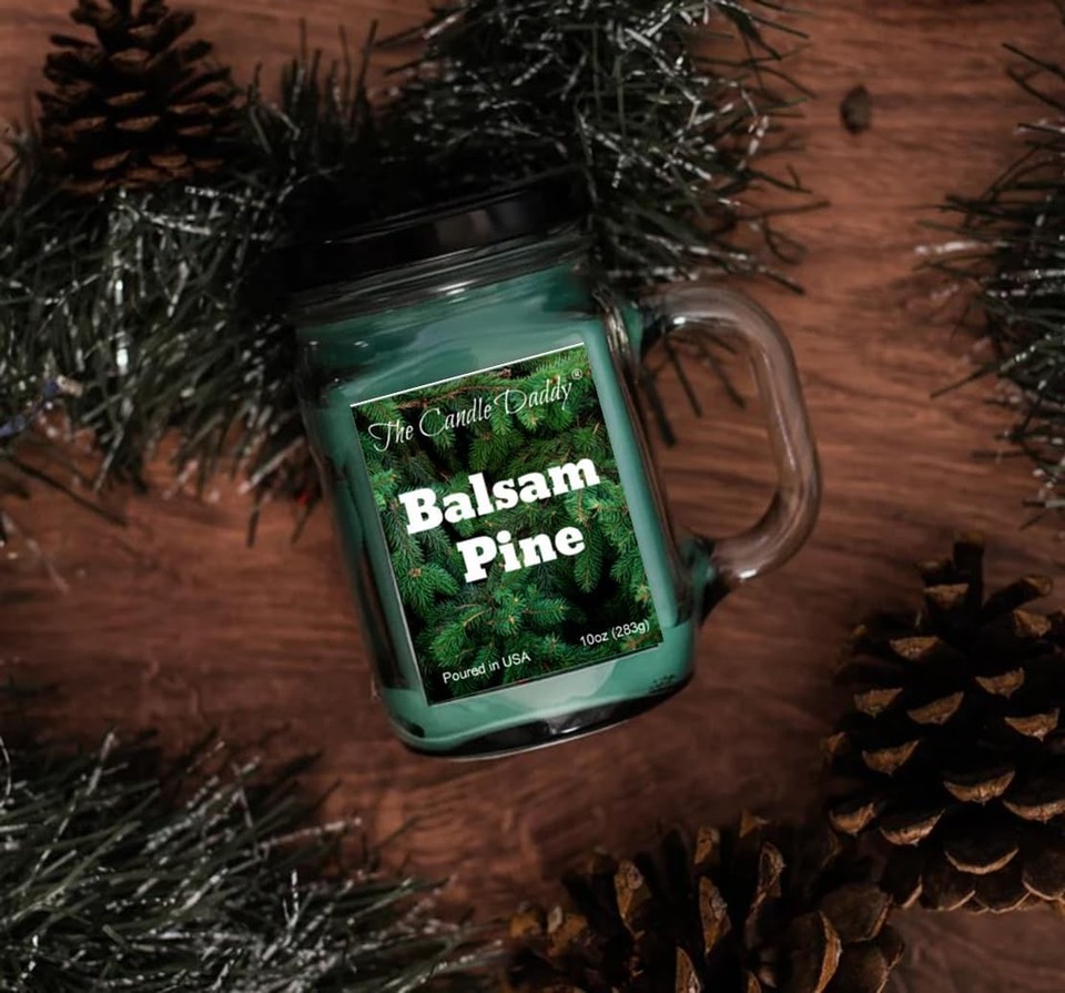 Balsam Pine - Christmas Tree Scented Mason Jar Candle - 10oz Green | eBay