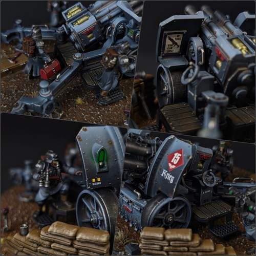 COMMISSION painted Death Korps of Krieg Artillery Team Siege Gun all ...
