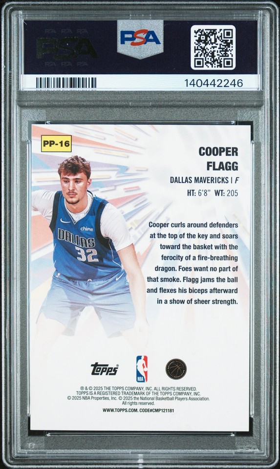 2025 TOPPS POWER PLAYERS HOLO FOIL #PP-16 COOPER FLAGG ROOKIE RC PSA 10 ...