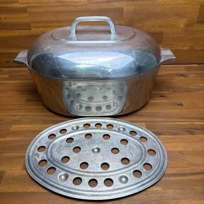 Wagner Ware Magnalite 4265-P Oval Aluminum Roaster with Lid and Trivet ...