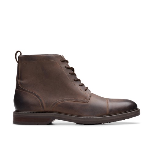 Clarks Mens Aldwin Cap Brown Leather Ankle Boots,Lace Up | eBay UK