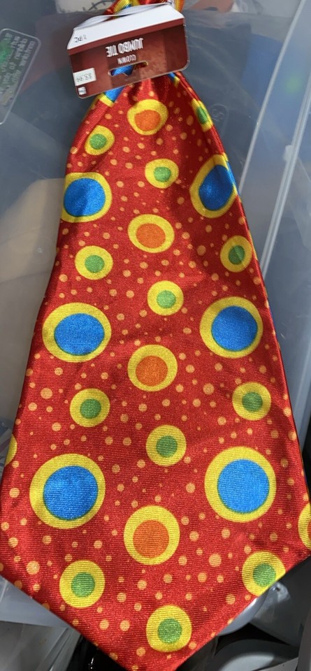 large Polka Dotted Necktie Clown, business Gag gift Jumbo Clown Tie | eBay