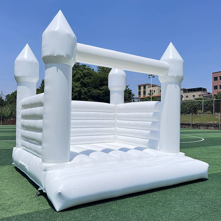CN Stock 4x4x3m White Inflatable Bounce Castle Bounce House For Wedding ...