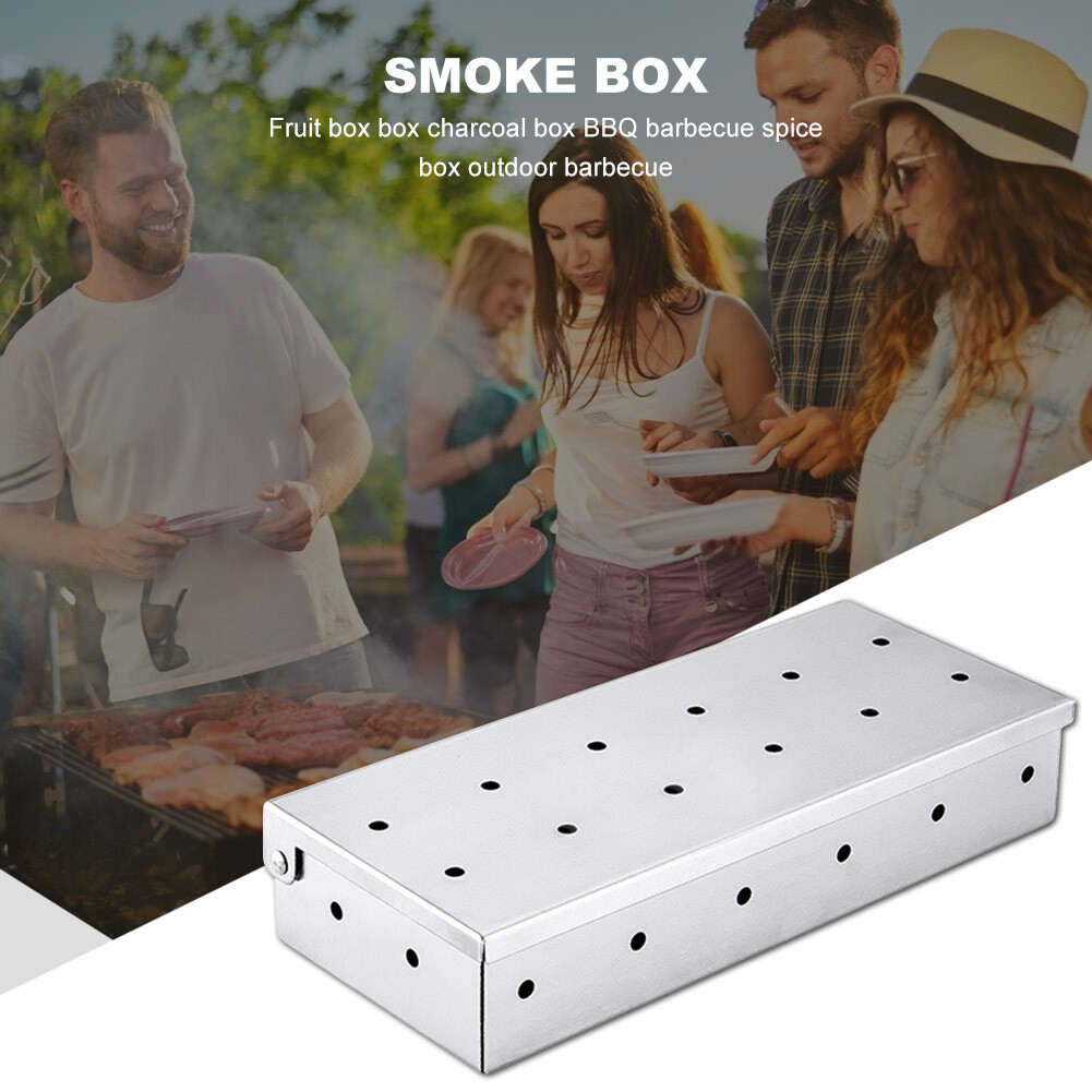 Stainless Steel Smoke Box for Meat BBQ Barbecue Picnic Wood Chip ...