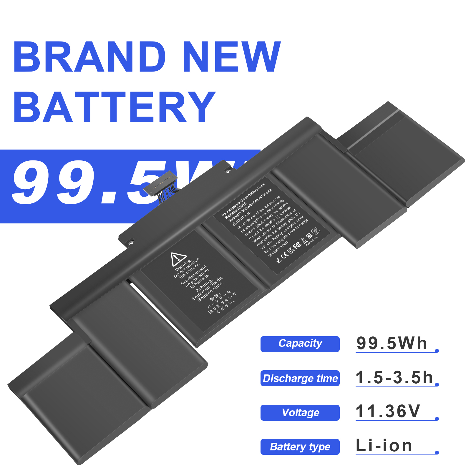 A1618 A1398 Battery for Apple MacBook Pro 15'' Retina Late 2013 2014 ...