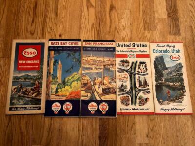 Lot 5 Road Maps & Guides/ESSO, Chevron, Enco / 1940s & 1960s | eBay