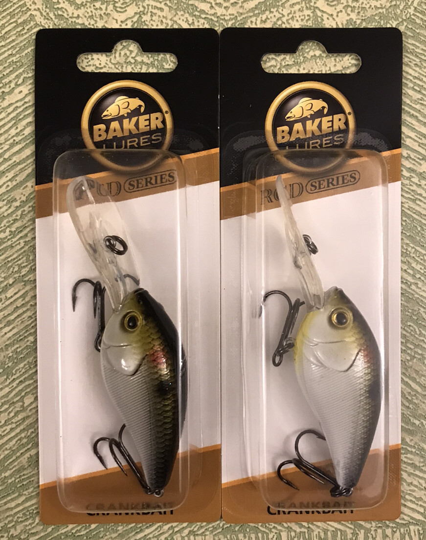 2 New Baker Lures Crankbait 2-1/4” 1/2 oz RGD3-P031 Red Throat Blue | eBay