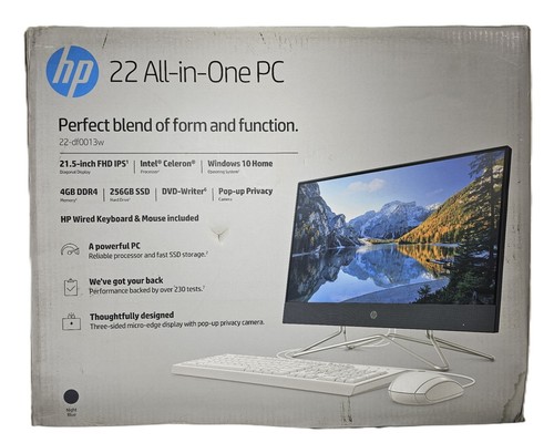 HP 22-df0013w FHD 256GB SSD M.2 Celeron G5900T 3.2GHz Intel UHD 610 4G ...