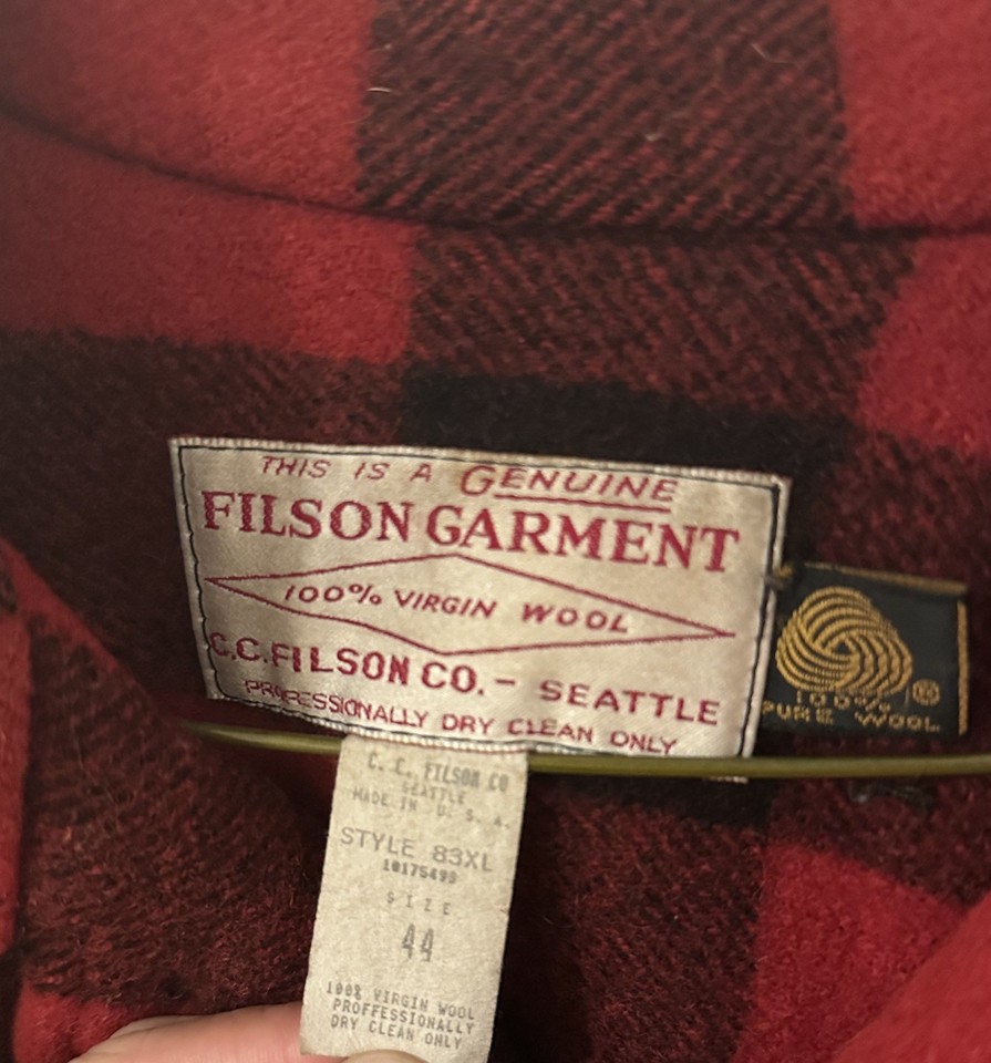80s Vintage Filson Double Mackinaw Wool Cruiser Jacket USA Made Style ...