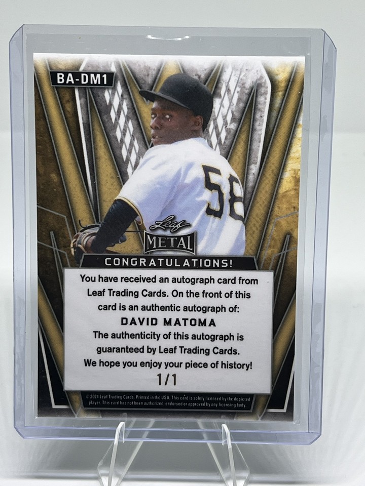 2024 Leaf Electrum #BA-DM1 David Matoma Autographs Gold Lava 1/1 SN,AU ...