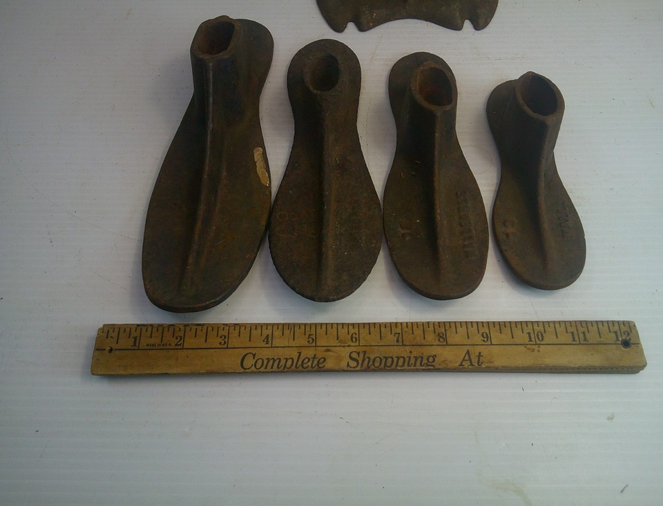 Vintage Cast Iron Shoe Anvil Cobbler Stand & shoe Form Molds Lot B | eBay