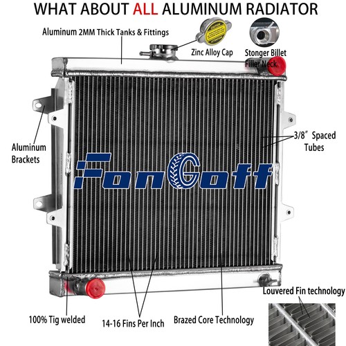 3-Row Radiator Fit 1992-1995 4Runner 1984-1995 Toyota Pickup 2.4L 15-3/ ...
