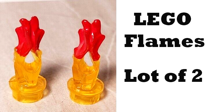 LEGO Flame 1x1 Printed Red Trans Yellow lot of 2 Fire Hot Spots burning ...
