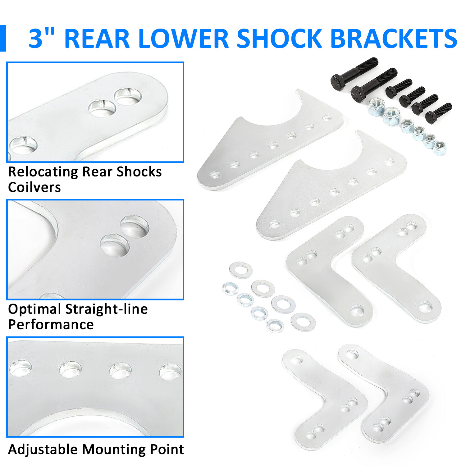 Adjustable Coil Over Coilover Shock Mount Kit Lower Brackets For 3 ...