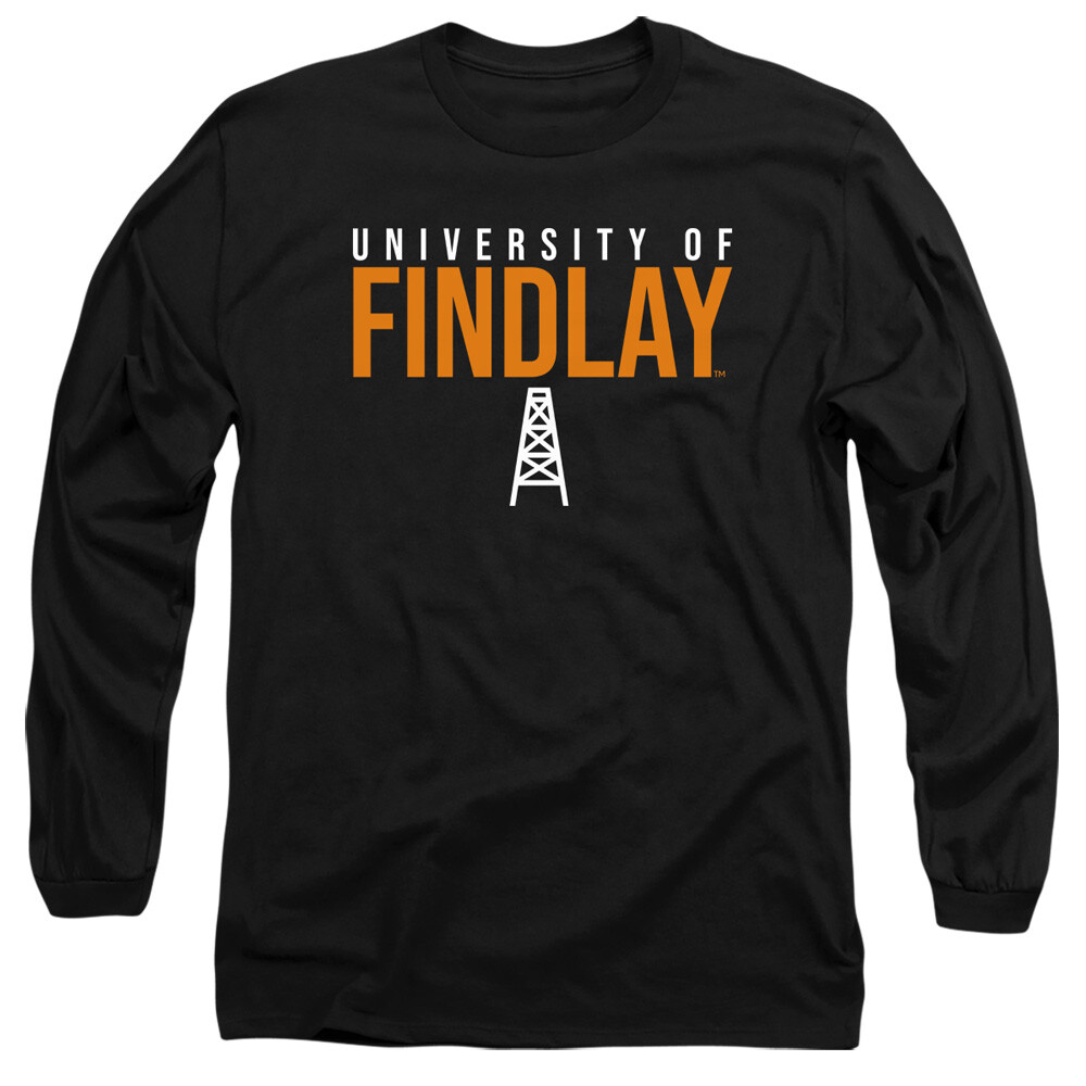 University of Findlay Adult Long Sleeve T-Shirt Stacked, Black, S-3XL ...
